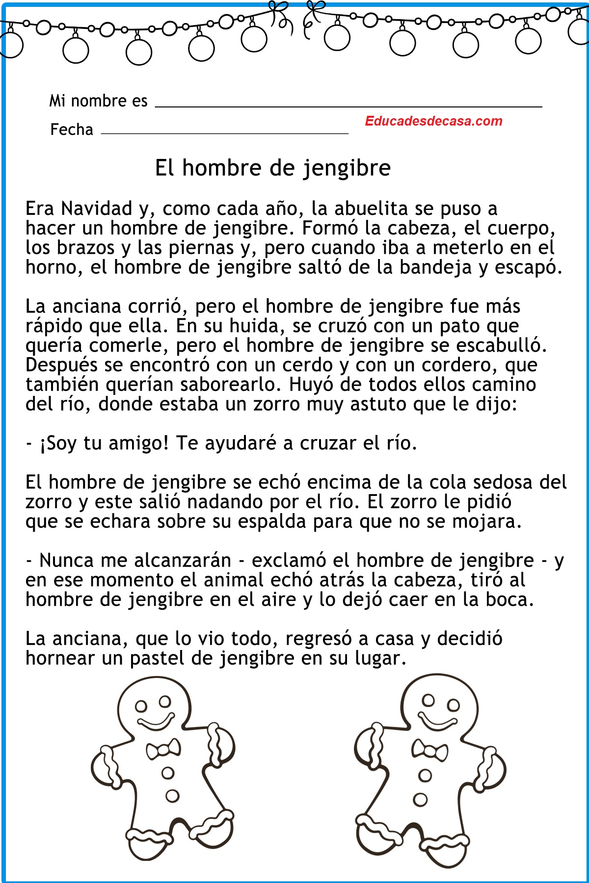 El señor Jengibre » Educa y Aprende en Casa